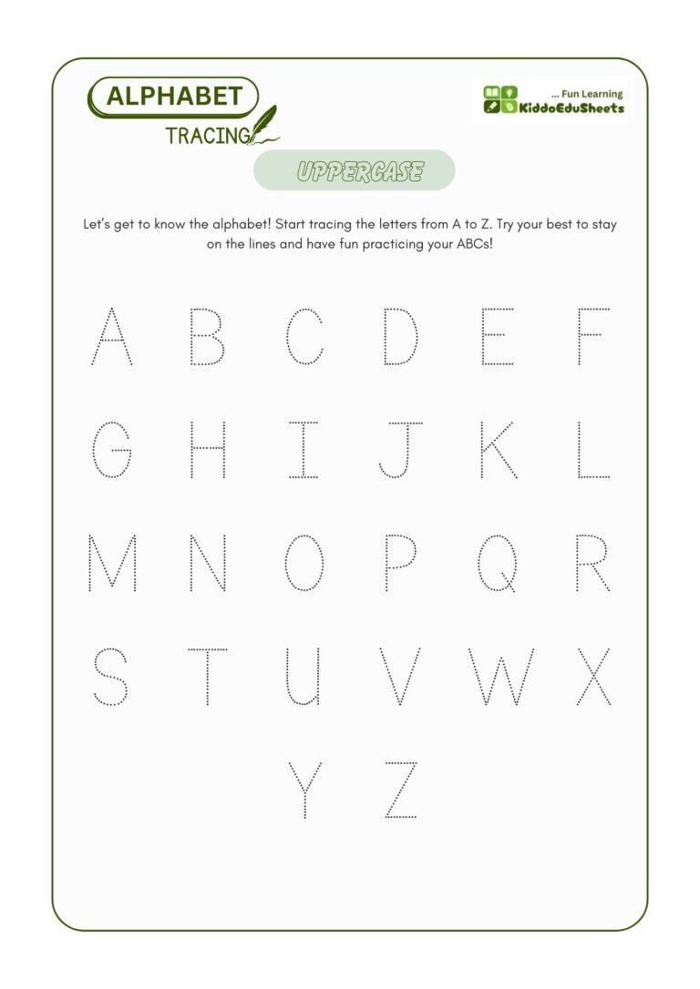 ABC Tracing Fun| Alphabet ABC(Capital Letters) - Kiddoedusheets