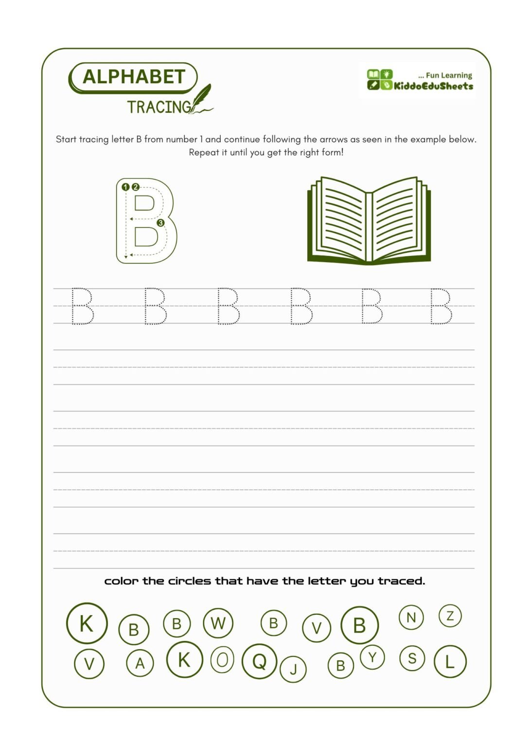 ABC Tracing Fun| Alphabet ABC(Capital Letters) - Kiddoedusheets