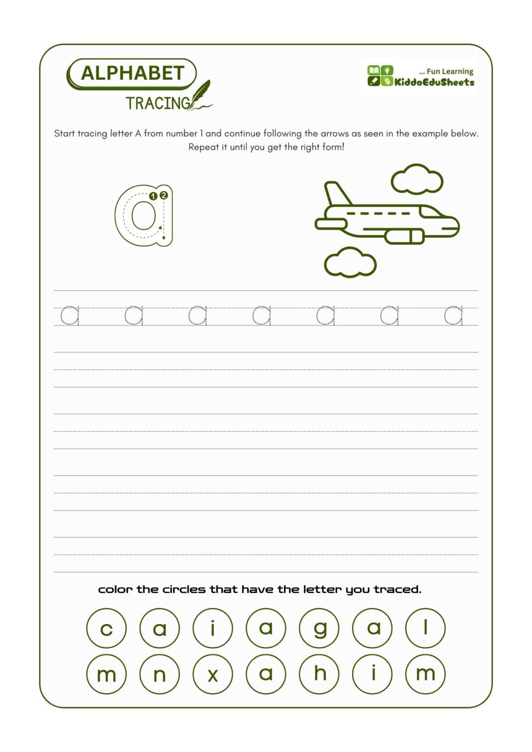 ABC Tracing Fun| Alphabet abc ( Small Letters) - Kiddoedusheets