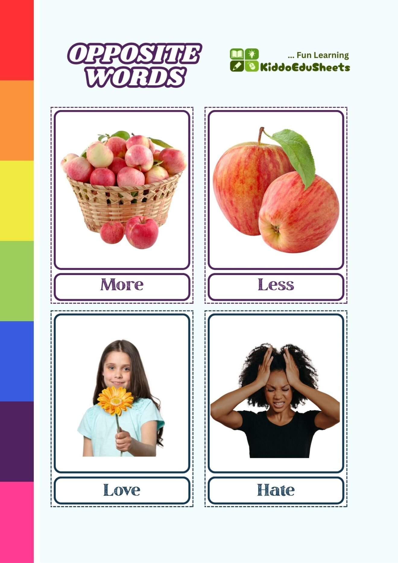 Opposite Word Flash Cards for Kids – Fun Learning Tool for Early ...