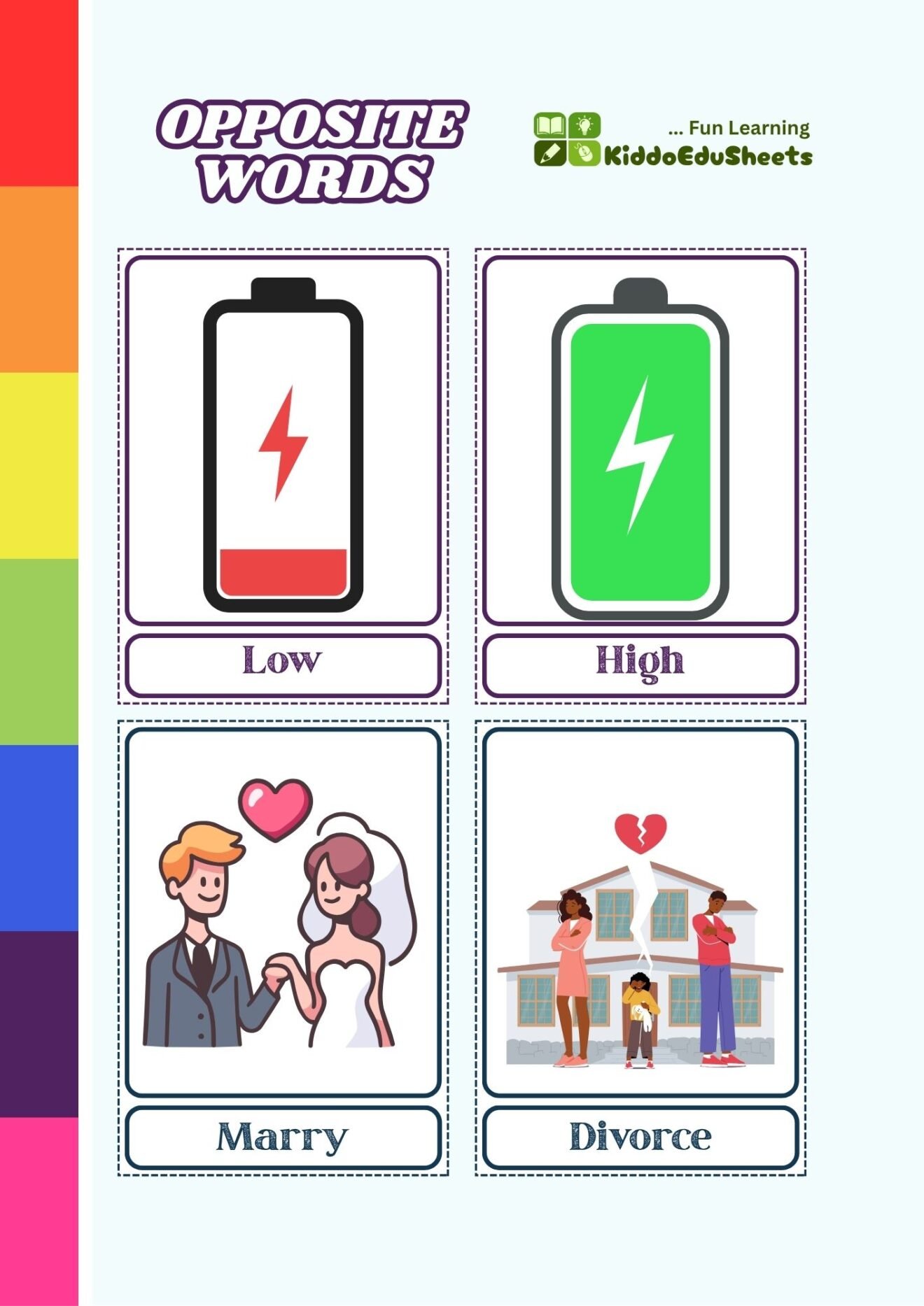 Opposite Word Flash Cards for Kids – Fun Learning Tool for Early ...