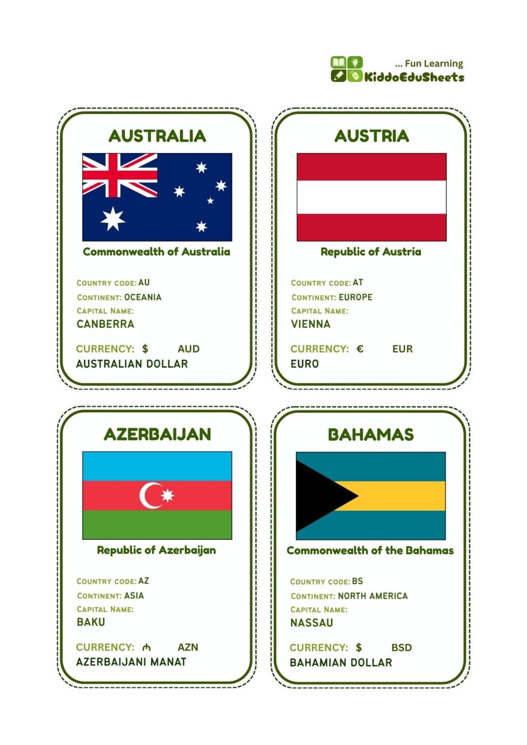 Kids’ Flash Cards: 191 Amazing Countries, Flags, Capitals & Currencies ...