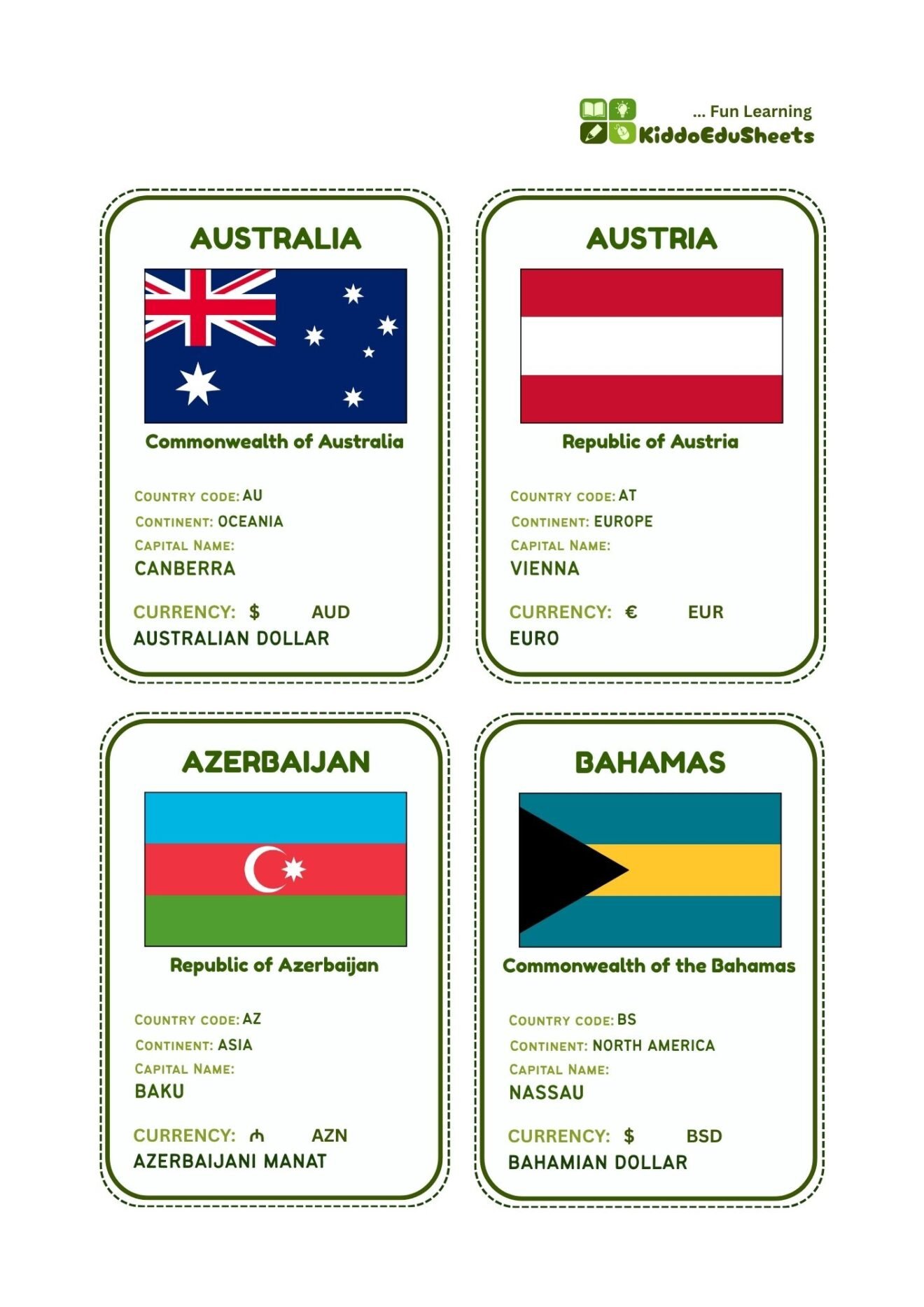 Kids’ Flash Cards: 191 Amazing Countries, Flags, Capitals & Currencies ...