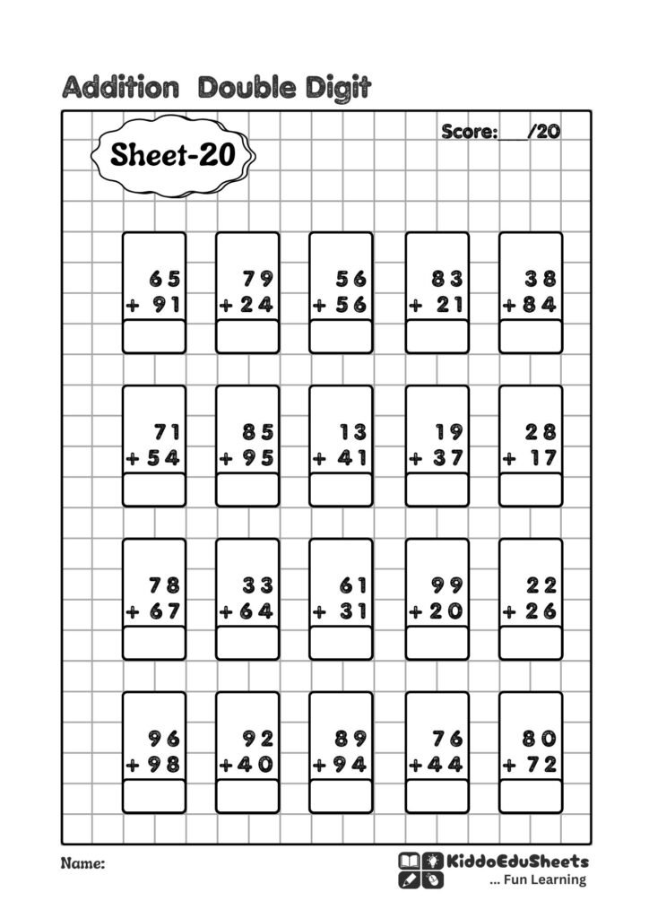 Double Digit Addition Worksheets: 30 Fun Math Printables
